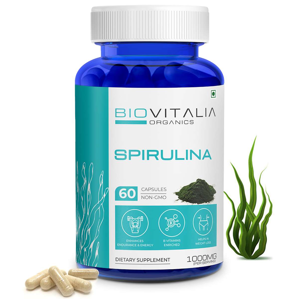 Biovitalia Organics Spirulina ( 60 Caps) | NUTRABAY™