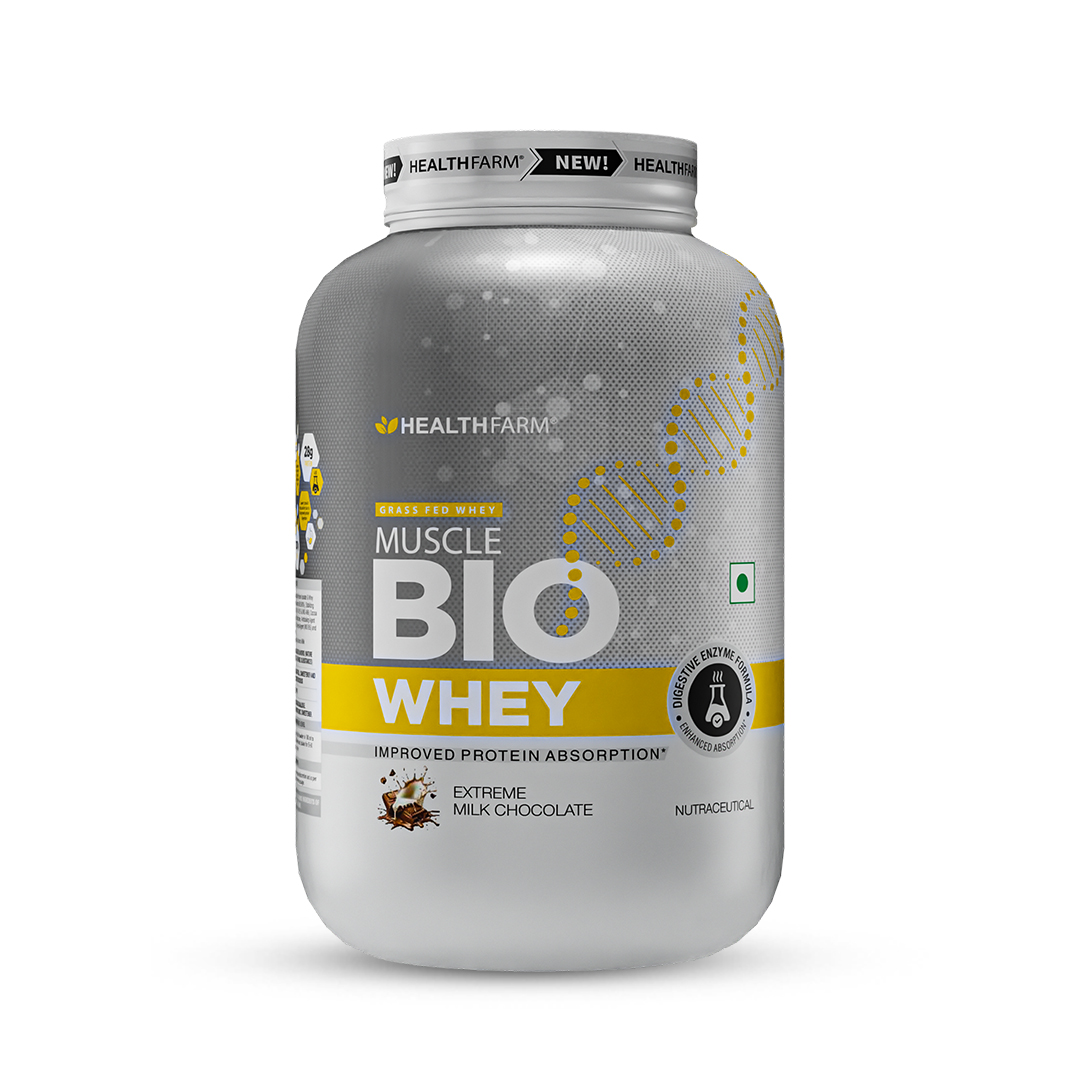 Healthfarm Muscle Bio Whey | Grass Fed Protein ( 1 Kg (2.2 Lb), Extreme ...