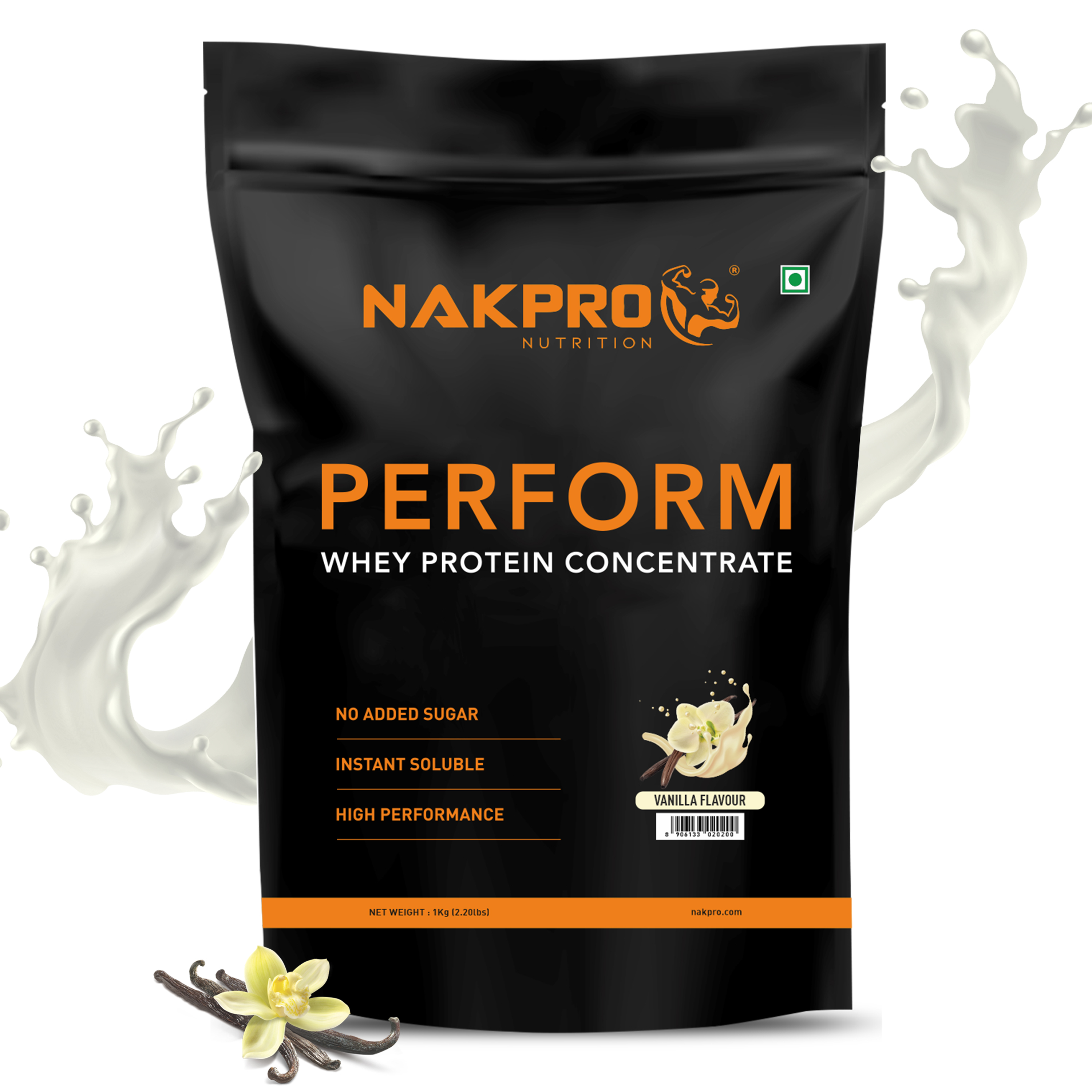 Nakpro Perform Whey Protein Supplement Powder ( 1 Kg (2.2 Lb), Vanilla ...